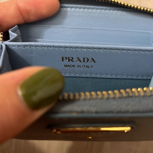 Prada | Bags | Prada Wallet Blue | Poshmark